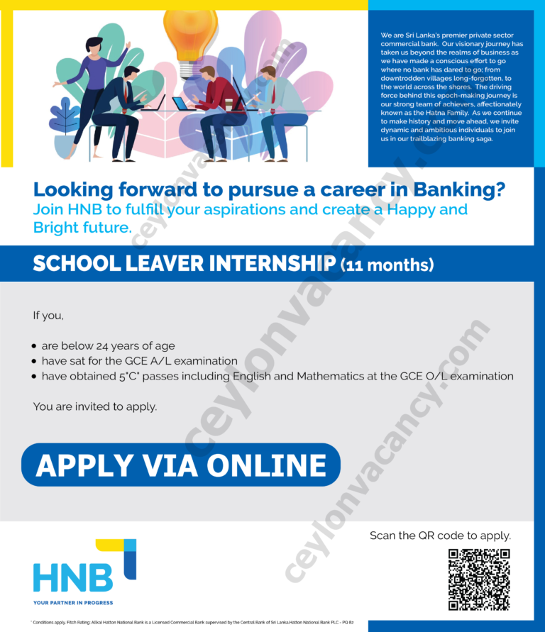 INTERNSHIP- HNB BANK 2023 - Ceylon Vacancy