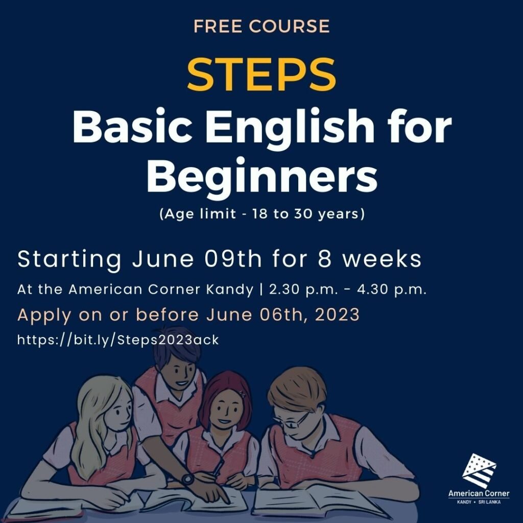 2023 BASIC English course By American corner - Ceylon Vacancy