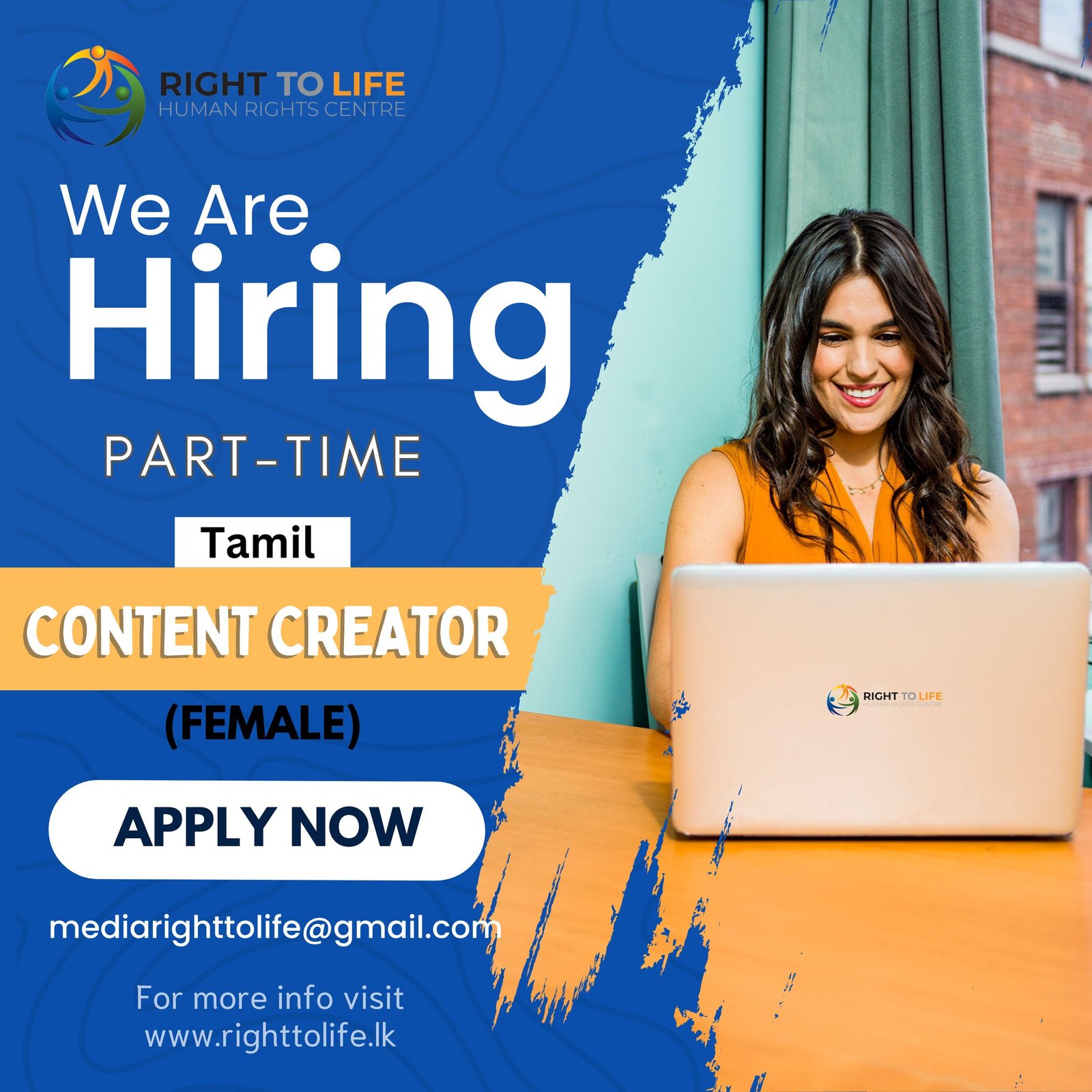 CONTENT CREATOR JOB RIGHT TO LIFE Ceylon Vacancy CONTENT CREATOR JOB RIGHT TO LIFE Ceylon Vacancy