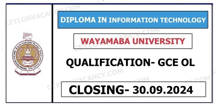 DIPLOMA IN INFORMATION TECHNOLOGY(DIT) 2024- Wayamba University of Sri ...