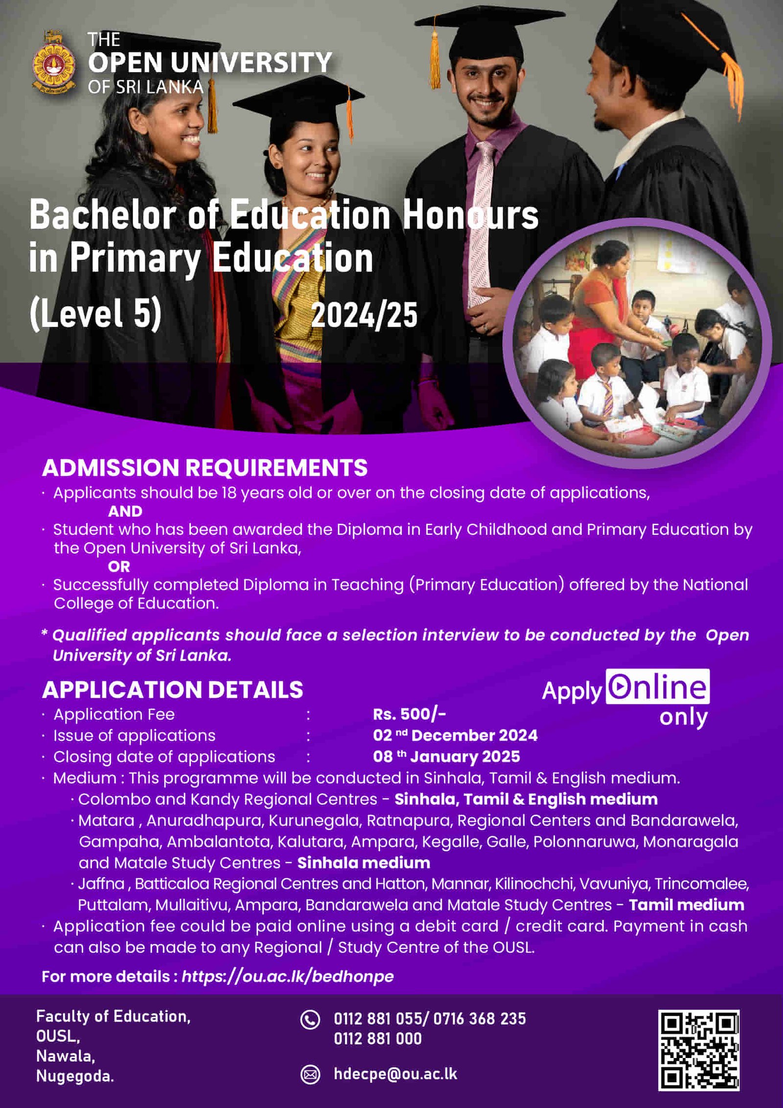 Bachelor of Education Primary education Degree Programme-open ...