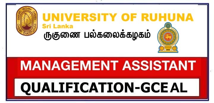 MANAGEMENT ASSISTANT- UNIVERSITY OF RUHUNA 2024 - Ceylon Vacancy