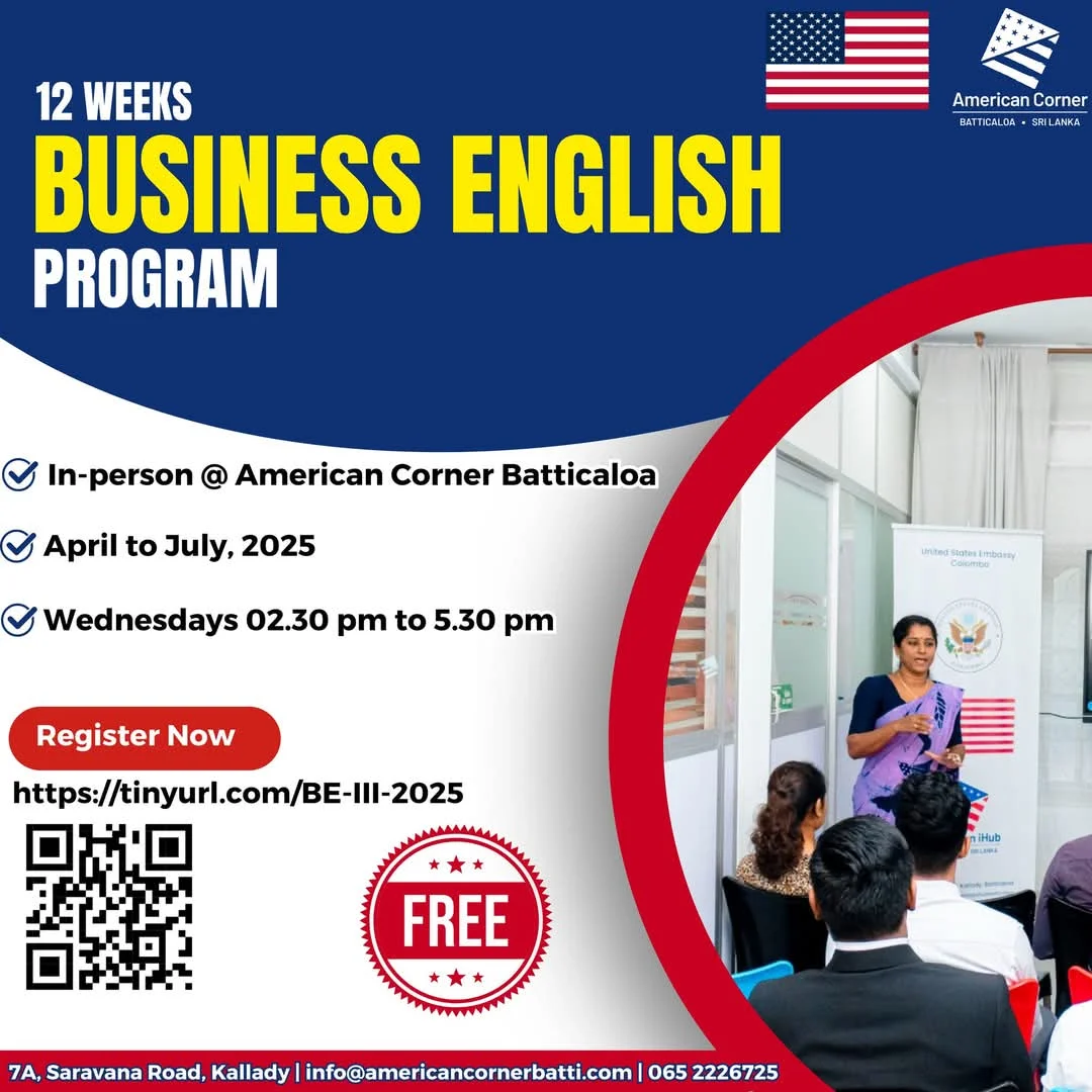 2025 Business English course By American corner - Ceylon Vacancy