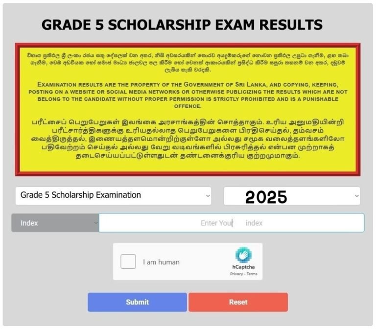 2025 Grade 5 Scholarship Examination Recorrection Results -Released ...