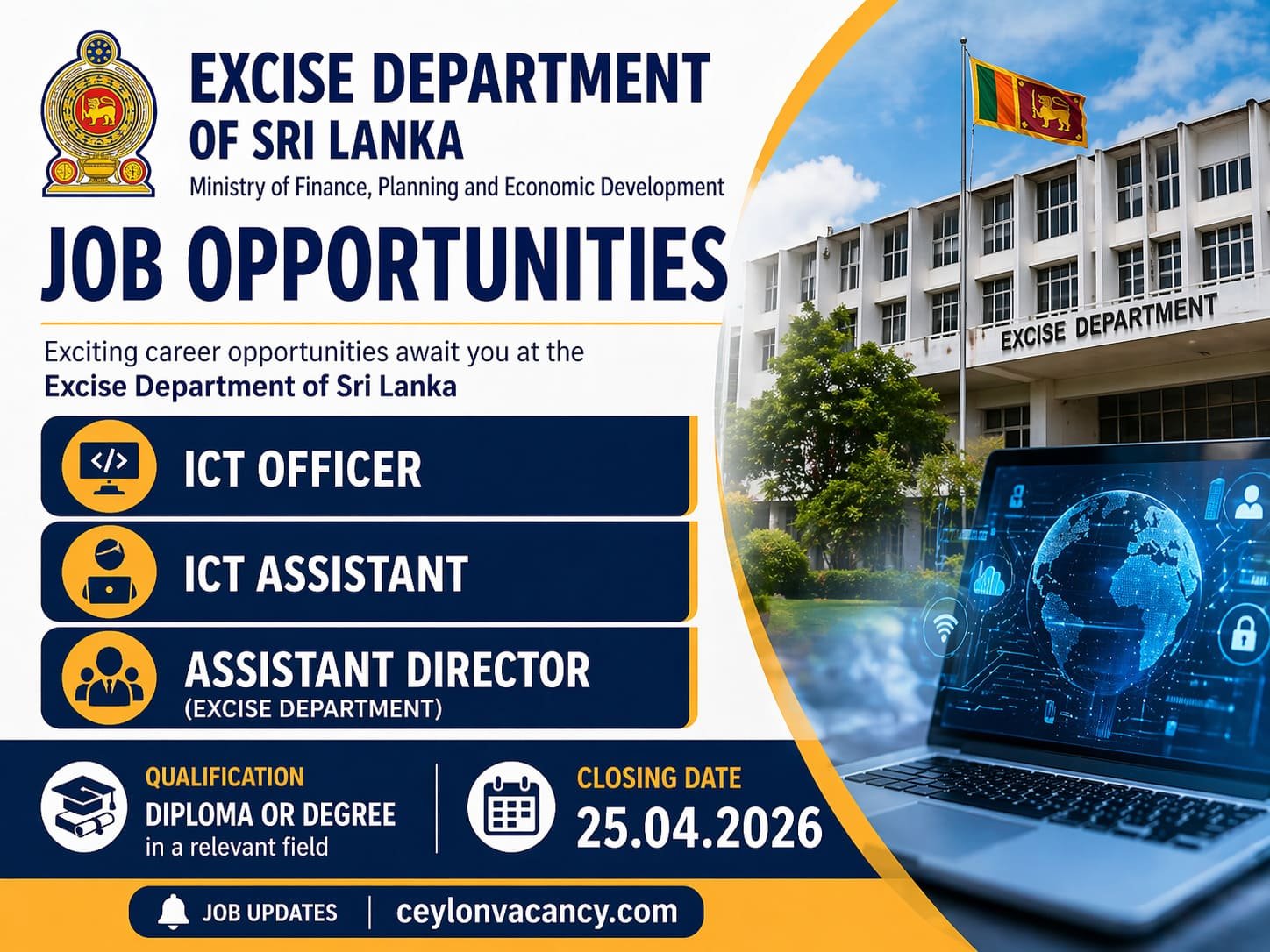 ICT Assistant Director, Officer & Assistant Vacancies – Sri Lanka ...